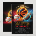 Sport Game Time Birthday Party Invitation | Zazzle