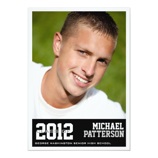 Sport Guy Photo Graduation Party Invitation Black | Zazzle.com