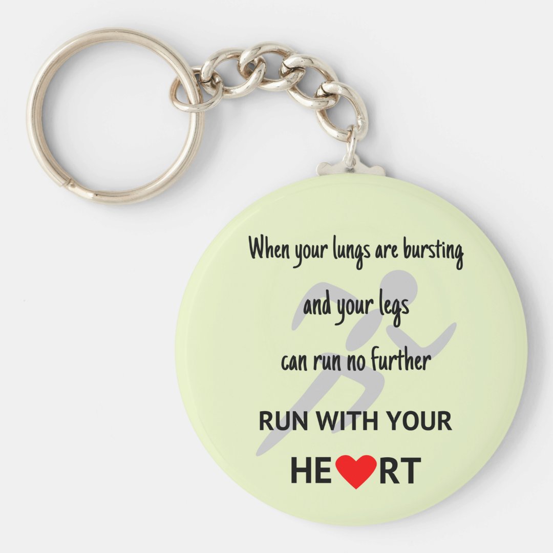 Sport motivational runners quote keychain | Zazzle