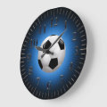 Sport Soccer | Football Modern Blue Wall Clock | Zazzle