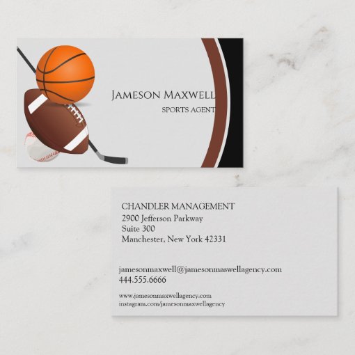Sports Agent Business Card | Zazzle
