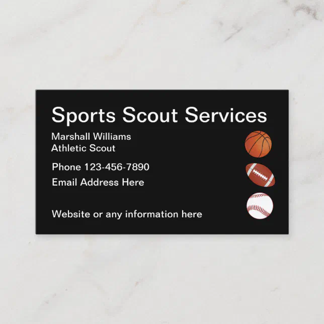 Sports Athletic Scout Simple Layout Business Card | Zazzle