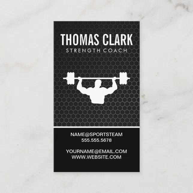 Sports Athletic Trainer Metallic Background Business Card | Zazzle