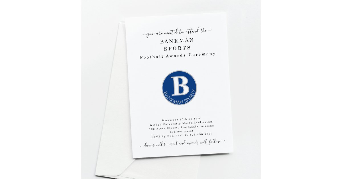 Sports Award Banquet Football Softball Baseball Invitation | Zazzle