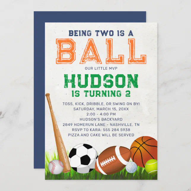 Sports Ball Birthday Party Invitation | Zazzle