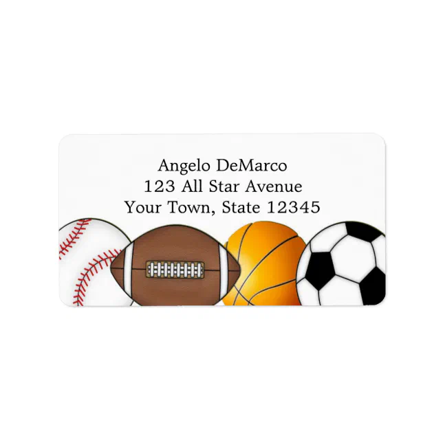 Sports Balls Address Label | Zazzle