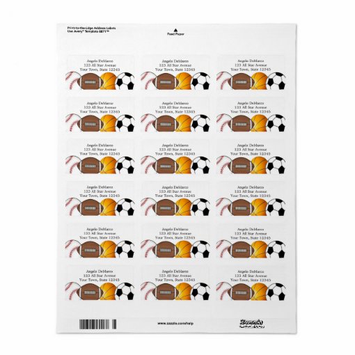 Sports Balls Address Label | Zazzle