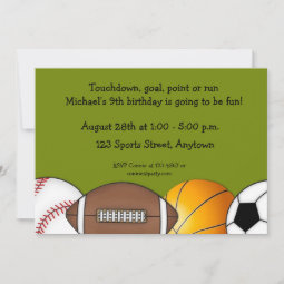 Sports Balls Border Invitation | Zazzle