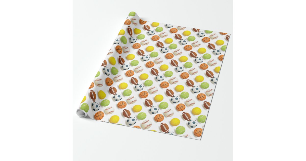 Sports Balls Design Wrapping Paper | Zazzle