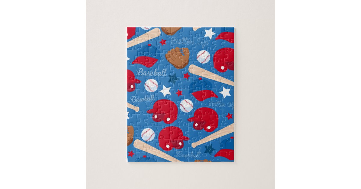 SPORTS Baseball Fan Athlete Pattern Jigsaw Puzzle | Zazzle