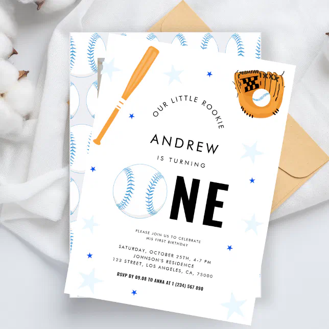 Sports Baseball Theme Baby 1st Birthday Party Invitation | Zazzle