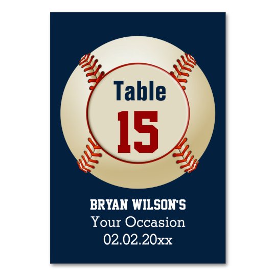 Sports Baseball theme Personalized table numbers | Zazzle.com
