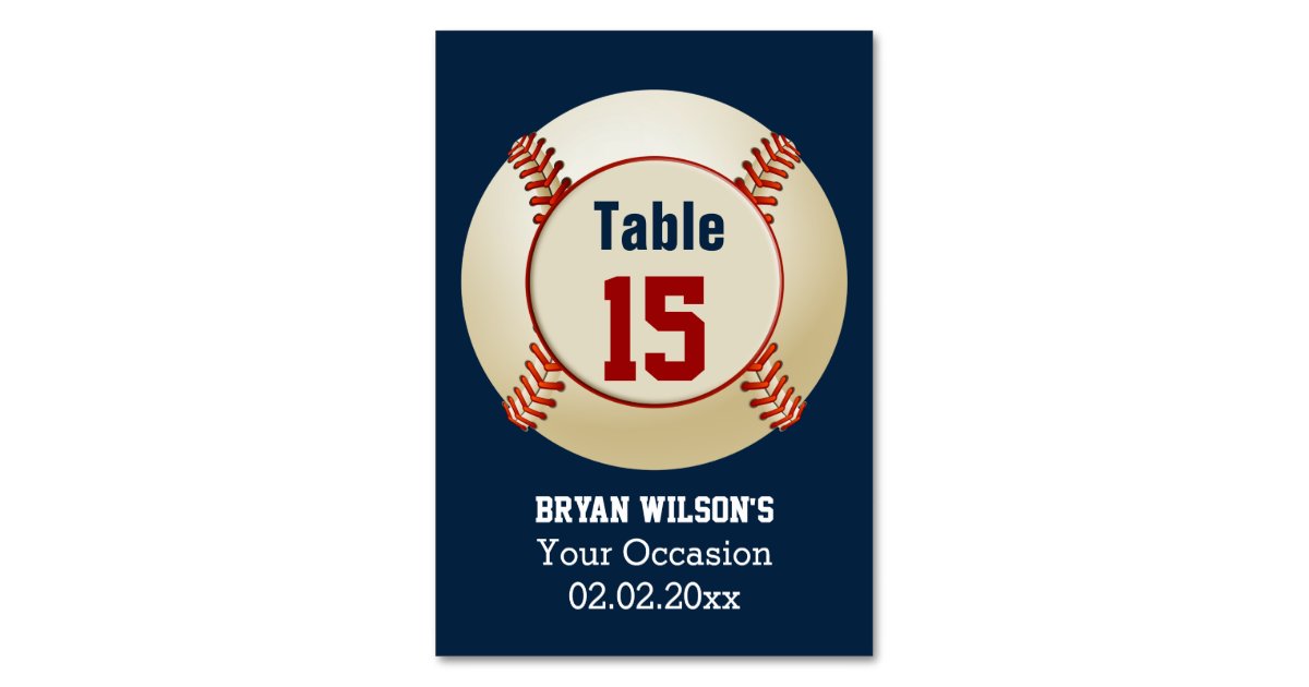 Sports Baseball theme Personalized table numbers | Zazzle