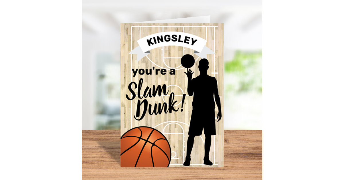 Sports Basketball Valentines Day Card | Zazzle