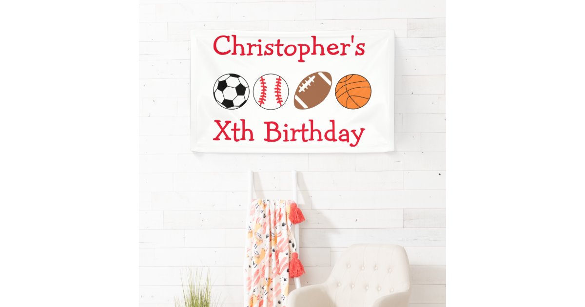 Sports Birthday Banner | Zazzle