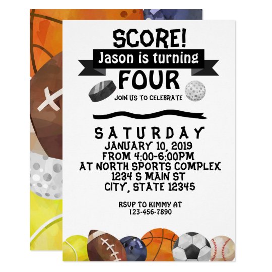 Sports Birthday Invitation | Zazzle.com