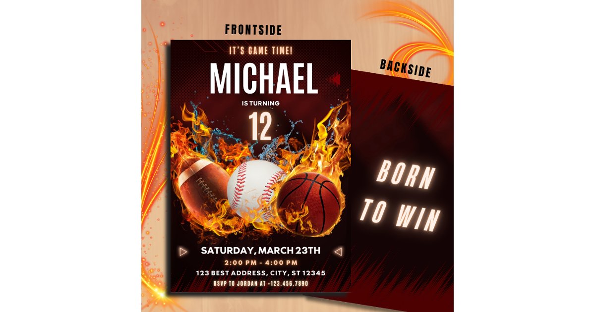 Sports Birthday Invitation, Game Invite | Zazzle