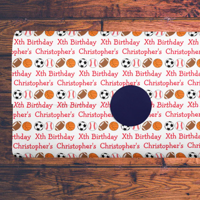 Sports Birthday Tissue Paper | Zazzle