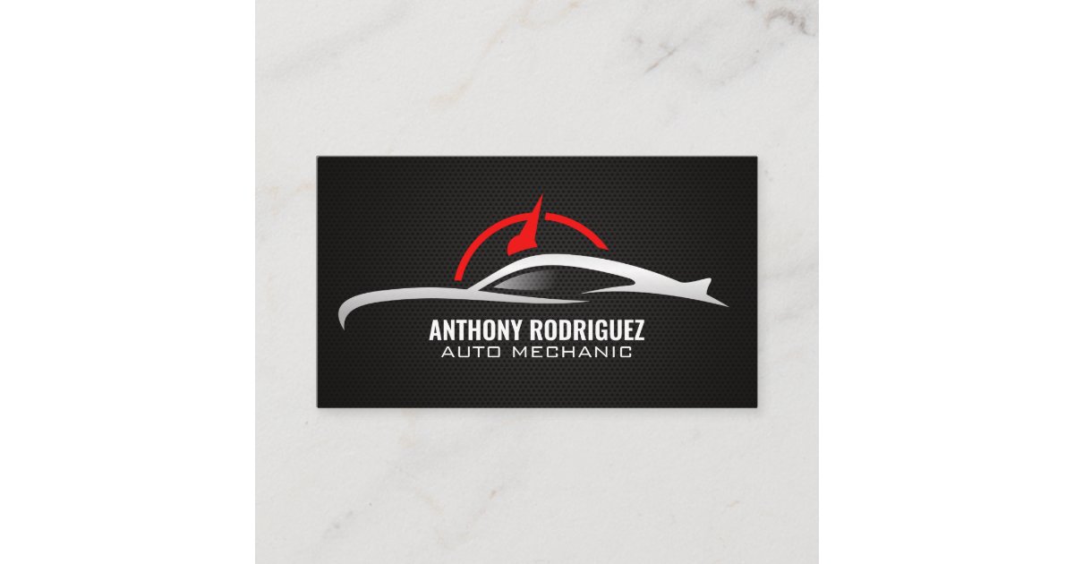Sports Car Odometer Logo | Auto Business Card | Zazzle