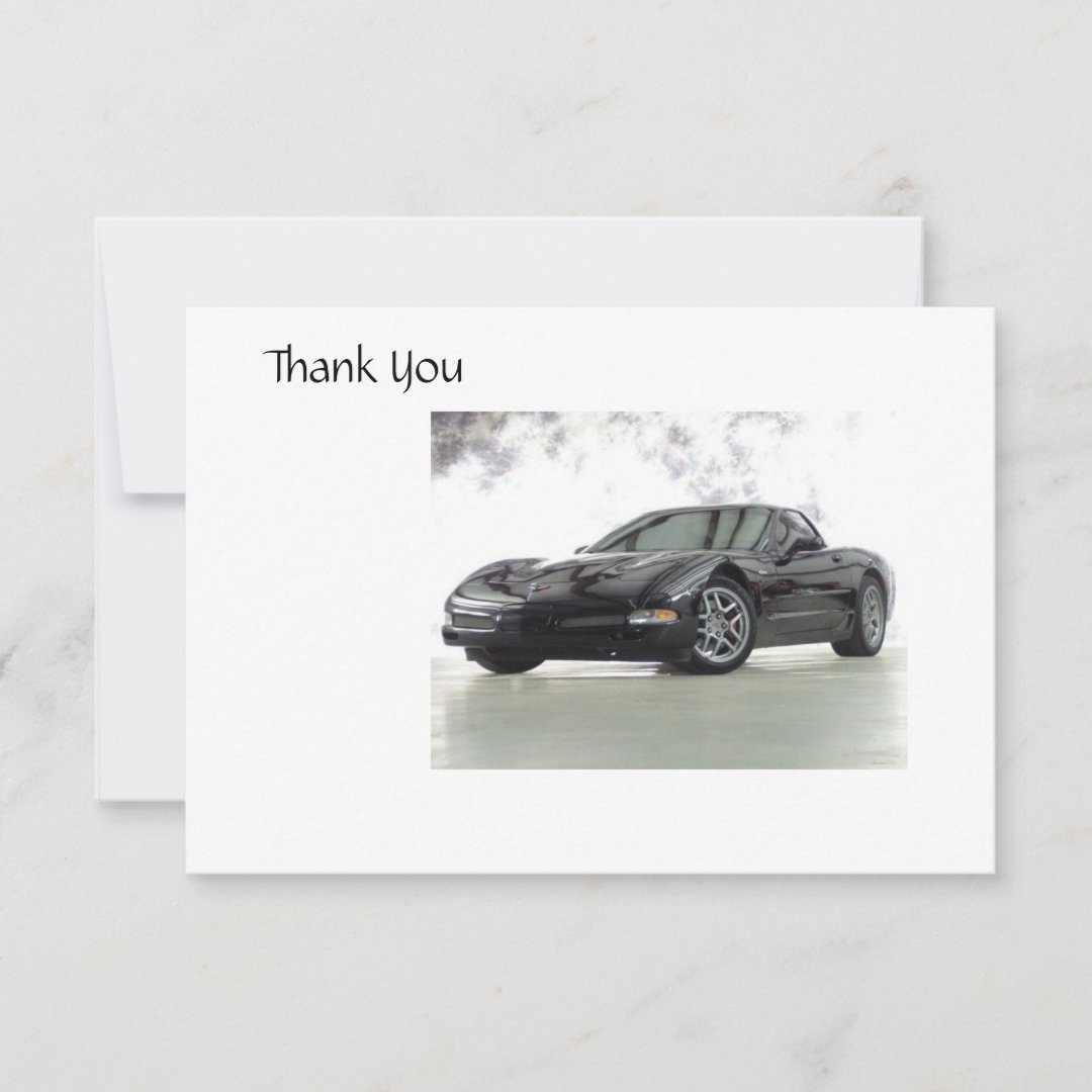 Sports Car Thank you Card | Zazzle