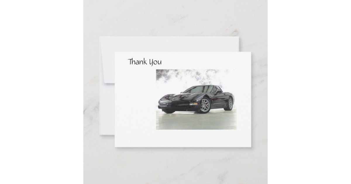 Sports Car Thank you Card | Zazzle