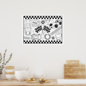 Sports Cars Racing Driver Boys DIY Coloring Poster | Zazzle