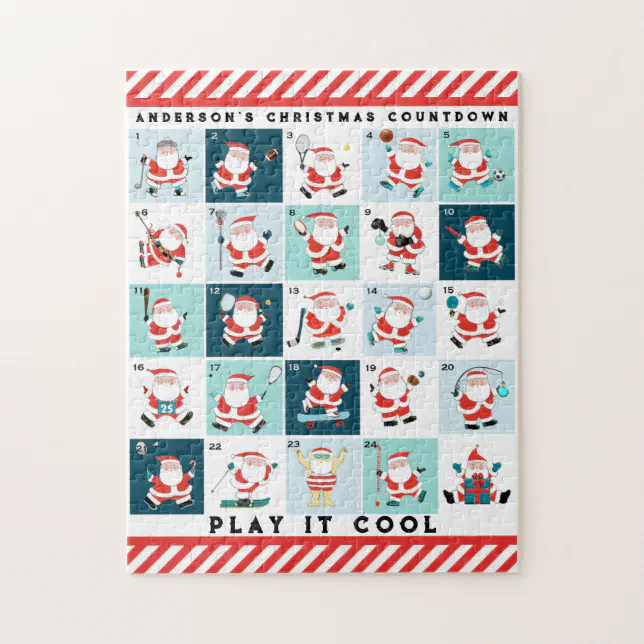 Sports Christmas Advent Calendar Jigsaw Puzzle | Zazzle
