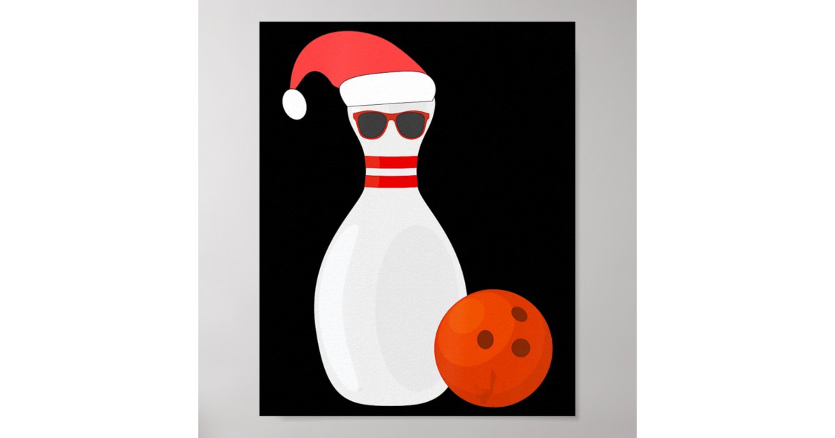 Sports Christmas Bowling - Snowman Bowling Poster | Zazzle