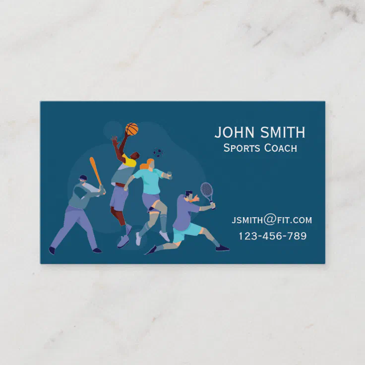 Sports Coach Fitness Trainer Business Card | Zazzle