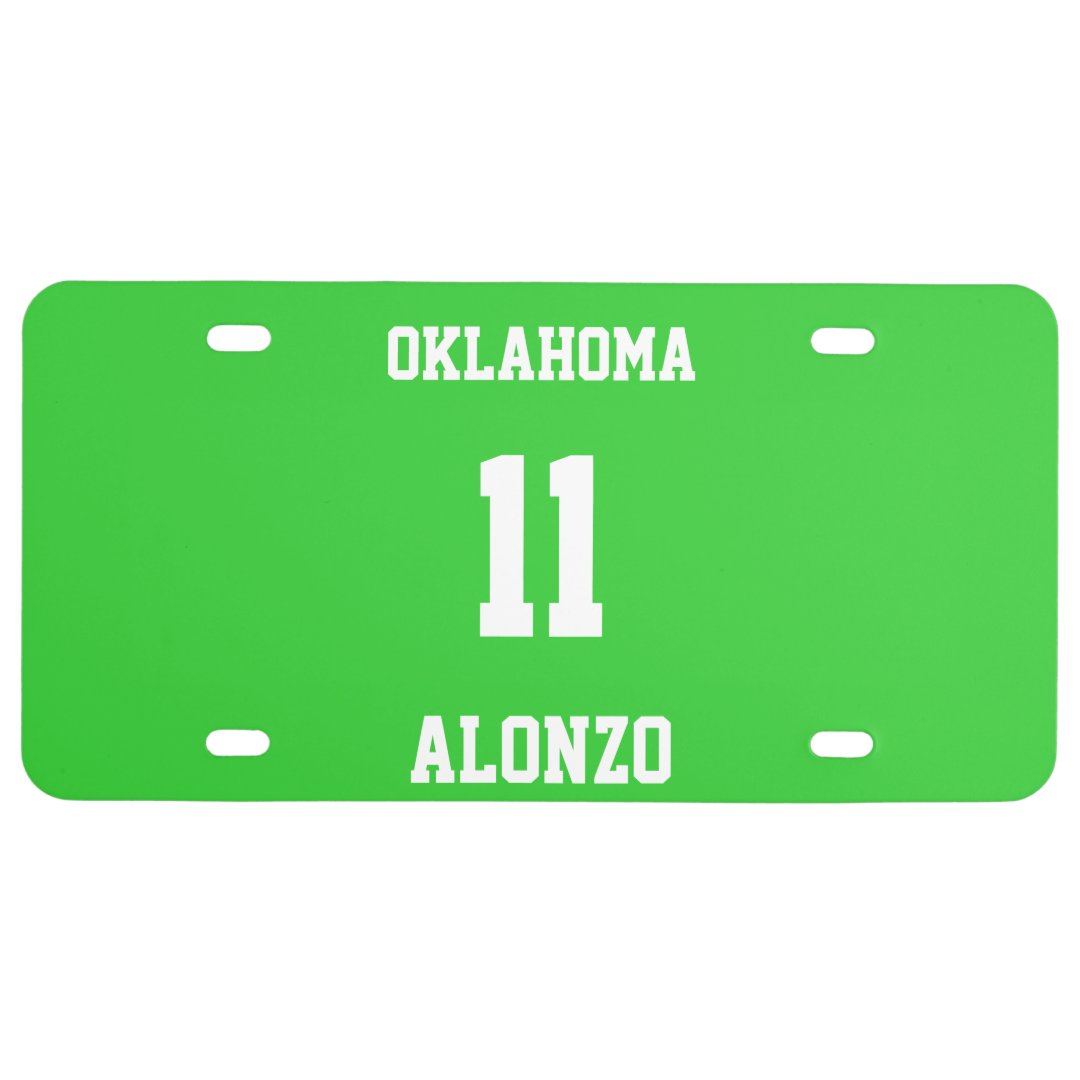 Sports Custom Lime Green License Plate | Zazzle