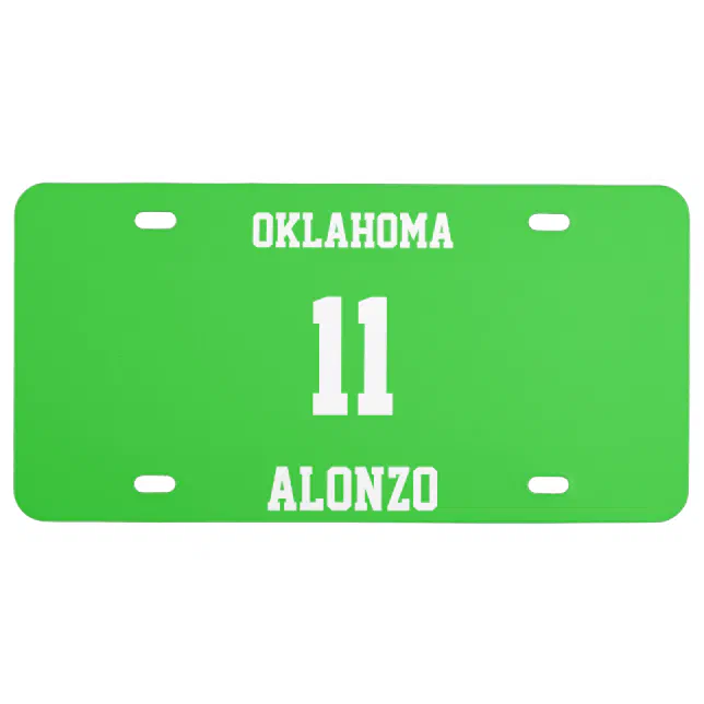 Sports Custom Lime Green License Plate | Zazzle