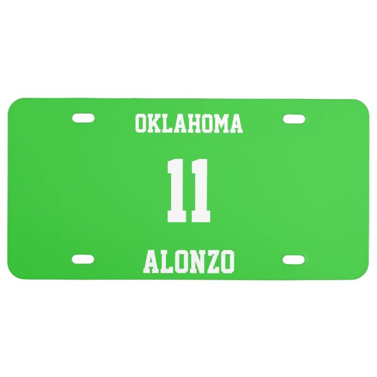 Sports Custom Lime Green License Plate | Zazzle