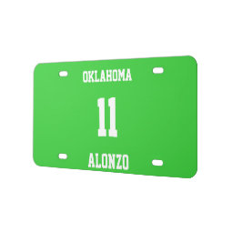 Sports Custom Lime Green License Plate | Zazzle