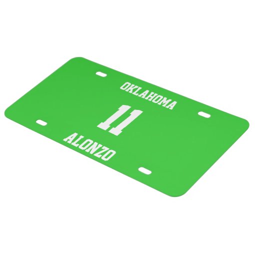 Sports Custom Lime Green License Plate | Zazzle