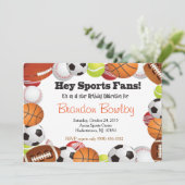 SPORTS FAN BIRTHDAY INVITATION | Zazzle