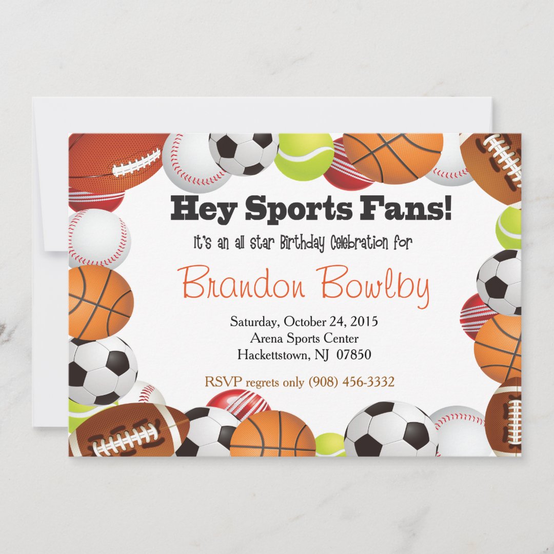 SPORTS FAN BIRTHDAY INVITATION | Zazzle