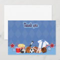Sports Fan Sport Theme Thank you Card (Blue) | Zazzle