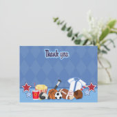 Sports Fan Sport Theme Thank you Card (Blue) | Zazzle