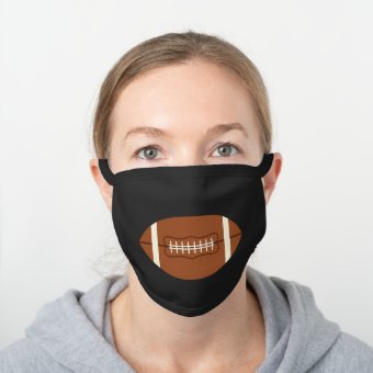 Sports Football Athletic Black Cotton Face Mask | Zazzle