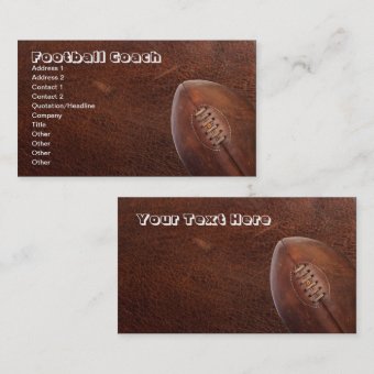 Sports Football Coach, or Team Player Business Card | Zazzle