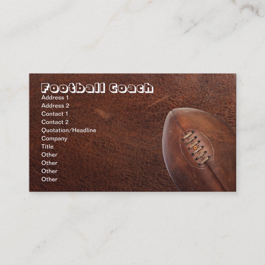 Sports Football Coach, or Team Player Business Card | Zazzle