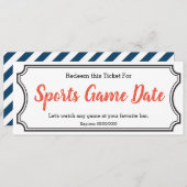 Sports game Date IOU Ticket | Zazzle