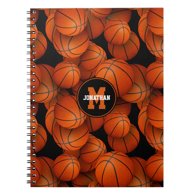 sports gifts boys girls personalized basketball notebook | Zazzle
