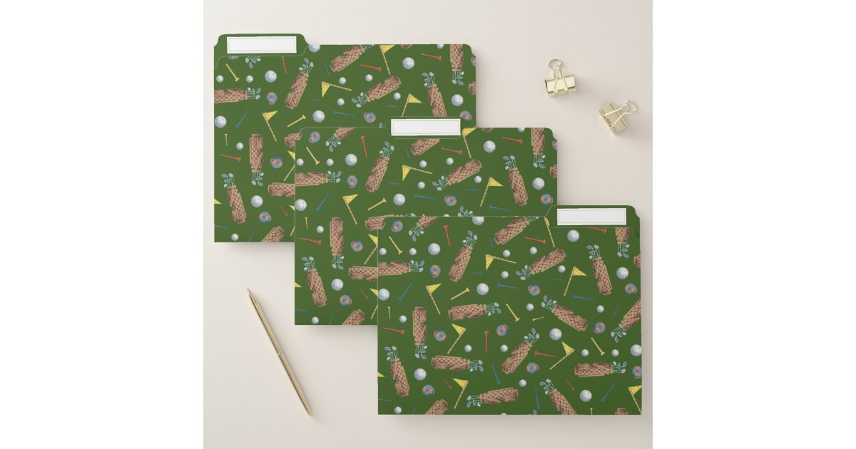 Sports Golf Equipment Green File Folder | Zazzle