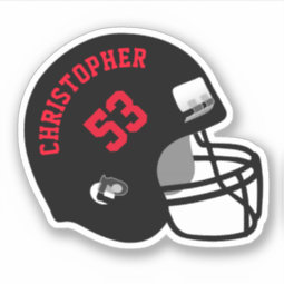 Sports Helmet Name and Number Sticker | Zazzle