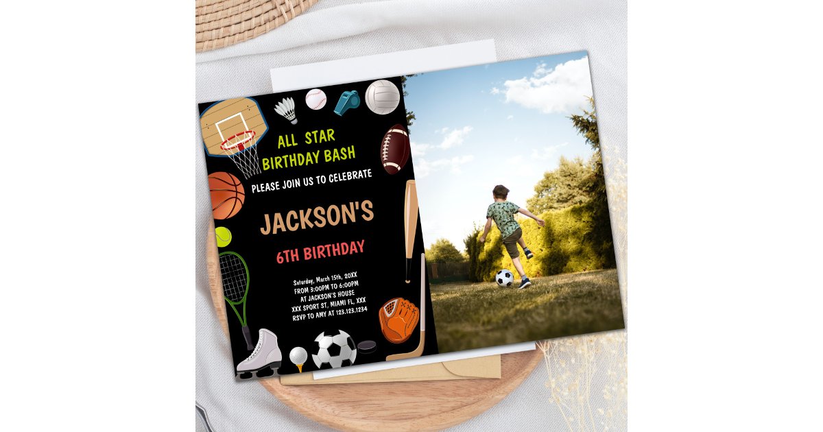 Sports Invitations with Photo | Zazzle