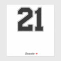 Sports Jersey Black Favorite Lucky Number #21 Sticker | Zazzle