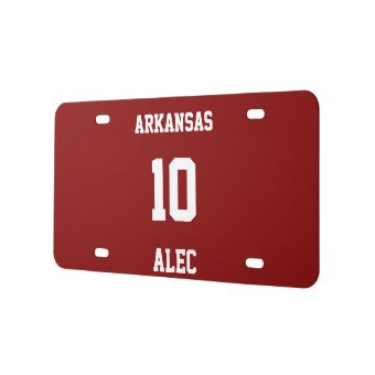 Sports Jersey Personalized Maroon License Plate | Zazzle