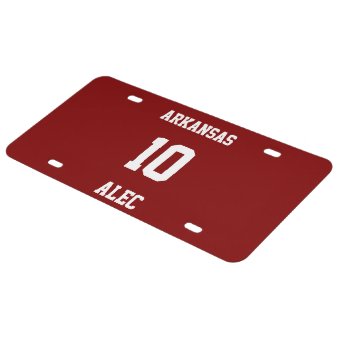 Sports Jersey Personalized Maroon License Plate | Zazzle