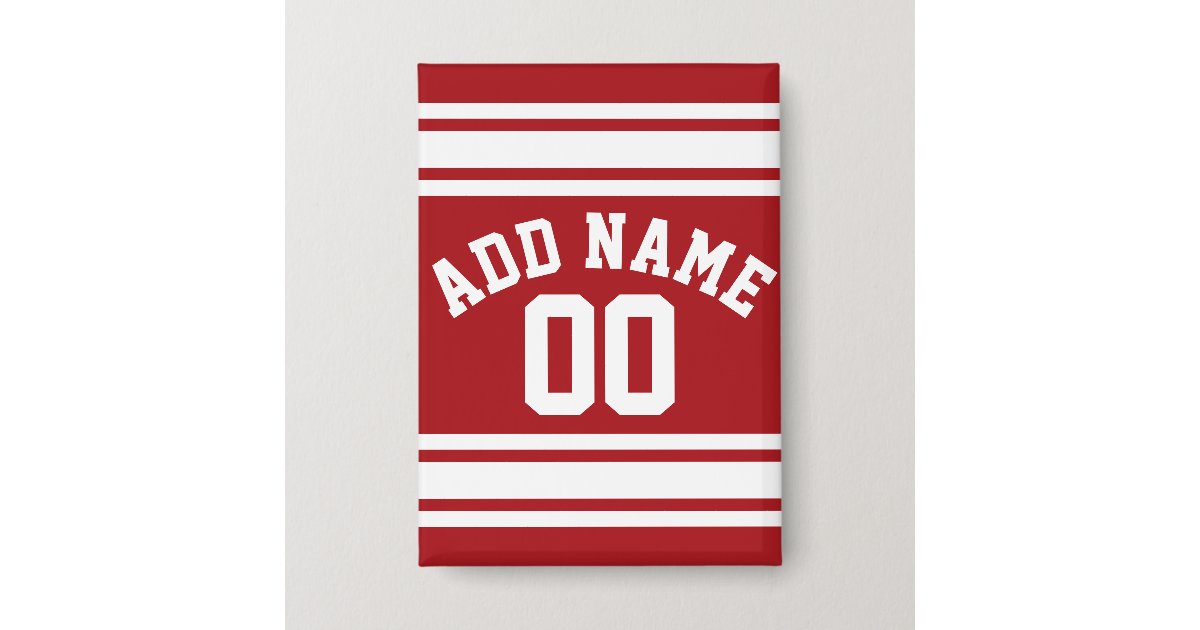 Sports Jersey with Your Name and Number Pinback Button | Zazzle